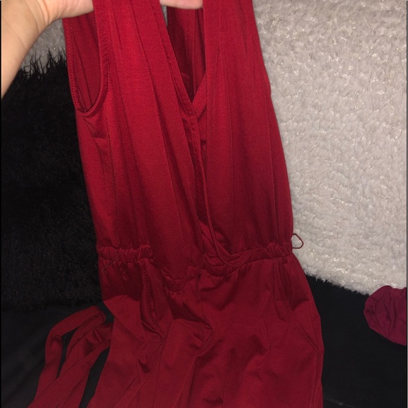 Other | Red Full Body Length Jump Suit With Belt | Poshmark